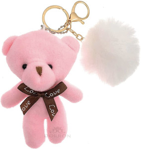 DORRON Pompom Teddy Bear Key Ring for Girls (Pink) Key Chain Price in ...