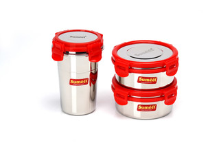 Flipkart.com | Sumeet Red Meal Statinless Steel Lunch box combo 2 ...