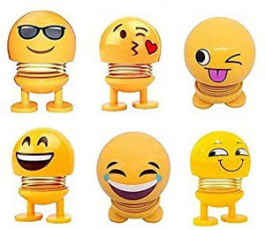 Bal samrat Cute Emoji Bobble Head Doll 6 Piece Car Bouncing dashboard ...