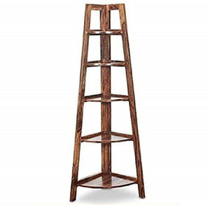 THAR HOME FURNISHING Sheesham Wood Corner Book Shelf with Set of 5 ...
