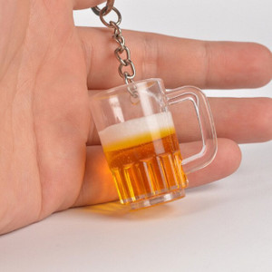 Deethyas Fashion Beer Mug Shape Decorative Glass Keychain Key Chain ...
