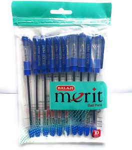 Balaji Merit Ball Pen Blue Pack of 20 Ball Pen - Buy Balaji Merit Ball ...