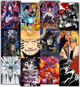 Set of 12 naruto wall poster anime poster for room(size_A4 size(11.9x8 ...