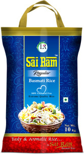 SAIRAM REGULAR BASMATI RICE 10 KG, BROKEN BASMATI RICE, STEAM (PACK OF ...
