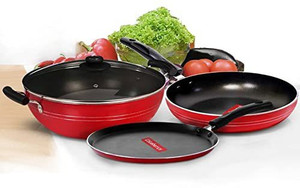 BlueBerry's Premium Nonstick Kadai Tawa Fry Pan Combo Kitchen Cookware ...