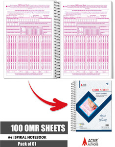 Practice OMR SHEETS |100 OMR SPIRAL NOTEBOOK ( PACK OF 01) | 100 OMR ...