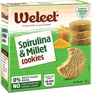 Weleet Spirulina & Millet Digestive Healthy Cookies |Free of White ...
