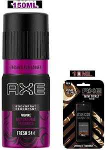 AXE 1 PROVOKE DEODORANT 150ML AND 1 DARK TEMPTATION TICKET PERFUME 10ML ...