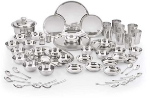 NEELAM Pack of 65 Stainless Steel Premium Dinner Set 24 Gauge Dinner ...
