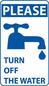 WallDesign Please Turn Off Water Sign Board 7in x 12in For Restaurant ...