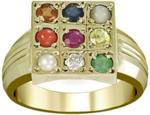RATAN BAZAAR Navratna ting Stone Crystal Copper Plated Ring Copper ...