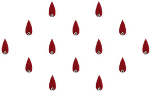 Comet Busters Maroon Tear Drop Velvet Bindis With Stone (7 mm) (BV1395 ...
