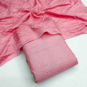 GURHAL Chanderi Embroidered Salwar Suit Material Price in India - Buy ...