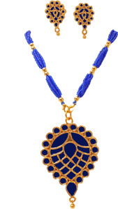 balaji gold Copper Gold-plated Blue Jewellery Set Price in India - Buy ...
