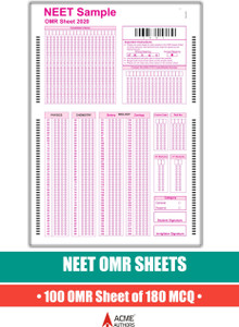 NEET OMR Sheets |100 OMR Loose Sheets For 180 MCQs: Buy NEET OMR Sheets ...