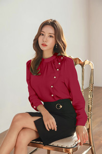 GG Style Casual Solid Women Maroon Top - Buy GG Style Casual Solid ...