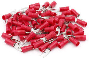 SK Electronics 100 Pcs Insulated Fork U- Type Wire Connector Fit Wire ...