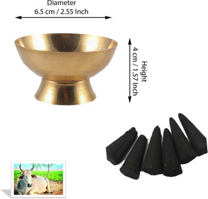 Skillbowl Combo Brass Dhoop Stand with Premium Organic Incense Cones ...