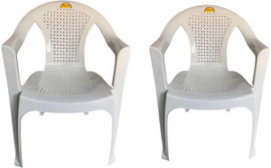Supreme OPTRA WHITE SET OF 2 CHAIR Plastic Outdoor Chair Price in India ...