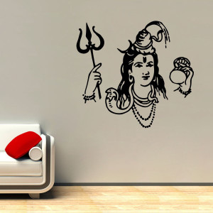 Excellent Craft 58 cm Lord Shiva Wall Sticker Size - ( 58 x 53 ) CM ...
