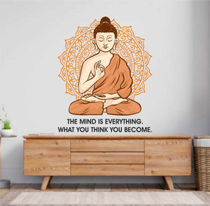Azan Creation 48.26 cm Gautam Buddha Wall Sticker for Bedroom Size ...