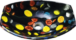 CTM Cut Boat Shape in Black Multi Color Resin Wash Basin Table Top ...