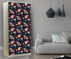 decorative design 213.36 cm Almirah Sticker Self Adhesive Sticker Price ...