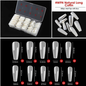 FStyler Artificial Unbreakable Natural Long Coffin Tips Finger Nail ...