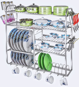 AVAIL Utensil Kitchen Rack Steel 5 Shelf Dish Rack | Modular Kitchen ...