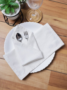 SOUMYA Set of 6 Cotton Plain White Color Table Napkin, 6pc Napkin Set ...