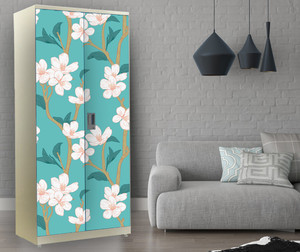 digital print world 213.36 cm Almirah Sticker Extra Large Floral Design ...