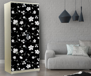 digital print world 213.36 cm Almirah Sticker Extra Large Floral Design ...