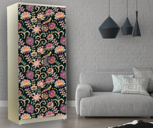 digital print world 213.36 cm Almirah Sticker Extra Large Floral Design ...