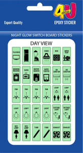 4ustickers 15.24 cm Night Glow Radium Switch Id Sticker Glow in the ...