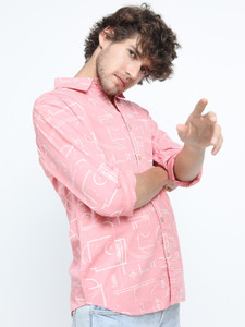 HIGHLANDER Men Printed Casual Pink Shirt - Buy HIGHLANDER Men Printed ...