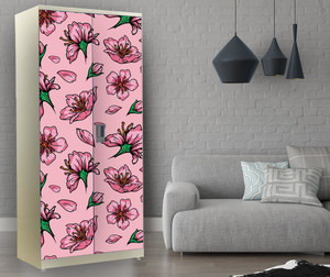 digital print world 213.36 cm Almirah Sticker Extra Large Floral Design ...