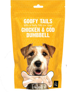 Goofy Tails Chicken and COD Dumbell Treats for Dogs and Puppies - 70 ...