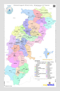 Chhattisgarh map Photo Paper Print Poster Photographic Paper 12 inch X ...