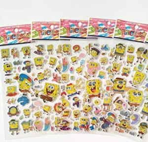 Super Easy 2.286 cm SpongeBob Mixed Cartoon Character Puffy 3D Cute ...