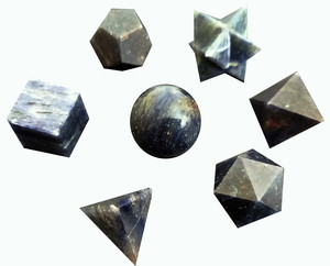 FASHNKART Blue Aventurine Stone Sacred Geometry Set - 7 Gemstone Set ...