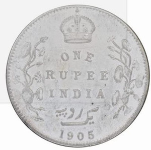 Mintage World British India King Edward VII One Rupee 1905 Bombay ...