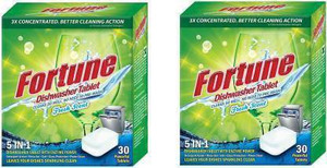 FORTUNE Dishwasher 5 IN 1 Tablet (2 Units x 30 Tablets) Dishwash Bar ...