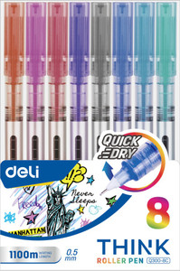 Deli Multicolor Roller Pen, 1100m Writing Length, Quick Drying, Ink ...