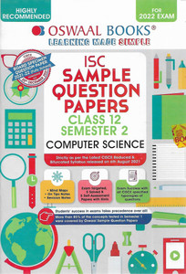 Oswal Isc Sample Question Papers Class-12 Computer Science Semester-2 ...