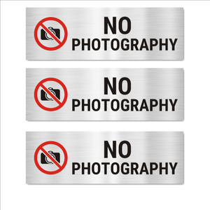 Mindcraftz No Photography Sticker Silver Red color Board Emergency Sign ...