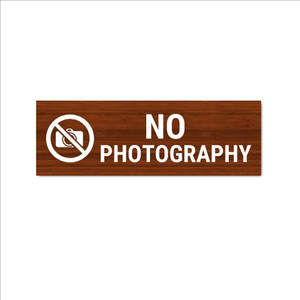 Mindcraftz No Photography Sticker Wood Texture Board Emergency Sign ...