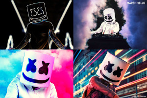 Marshmello American DJ Collage Poster 08 (18inchx12inch) Photographic ...