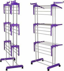 HomeMate Steel, Plastic Floor Cloth Dryer Stand B2SS-3T-PN001002 Price ...