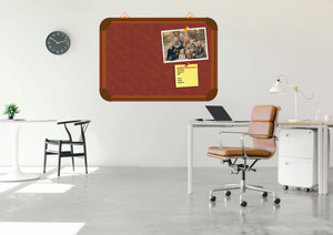 WRITING AND DISPLAY Pin-up board1.5*2 feet, BROWN FRAME ALLUMINIUM ...