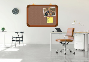 Sunway Display System Pin-up board 1.5*2 feet, BROWN FRAME ALLUMINIUM ...
